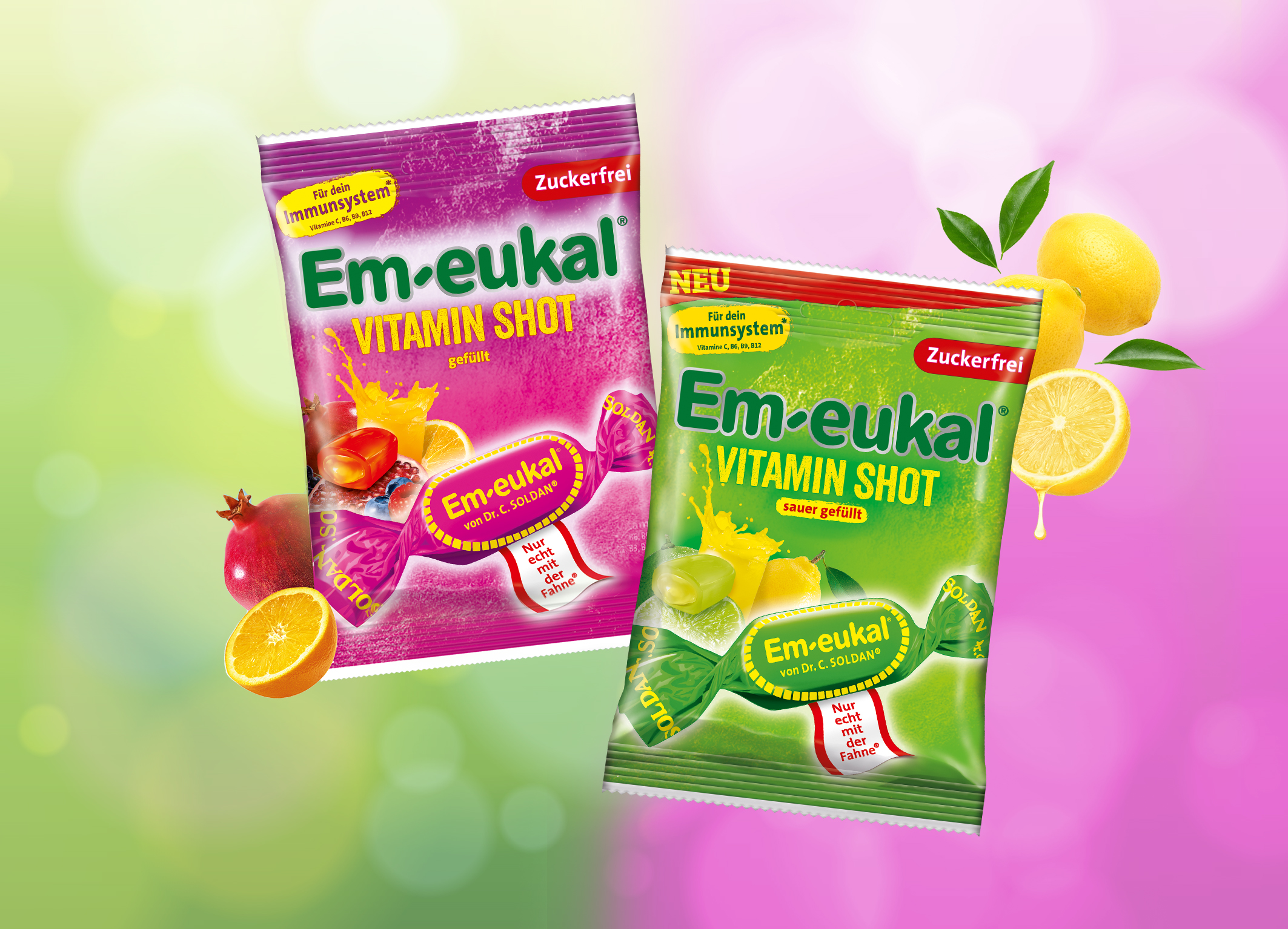 Vitamin Shot pink hat jetzt Pendant in Grün Das Fruchtbonbon Em-eukal ...